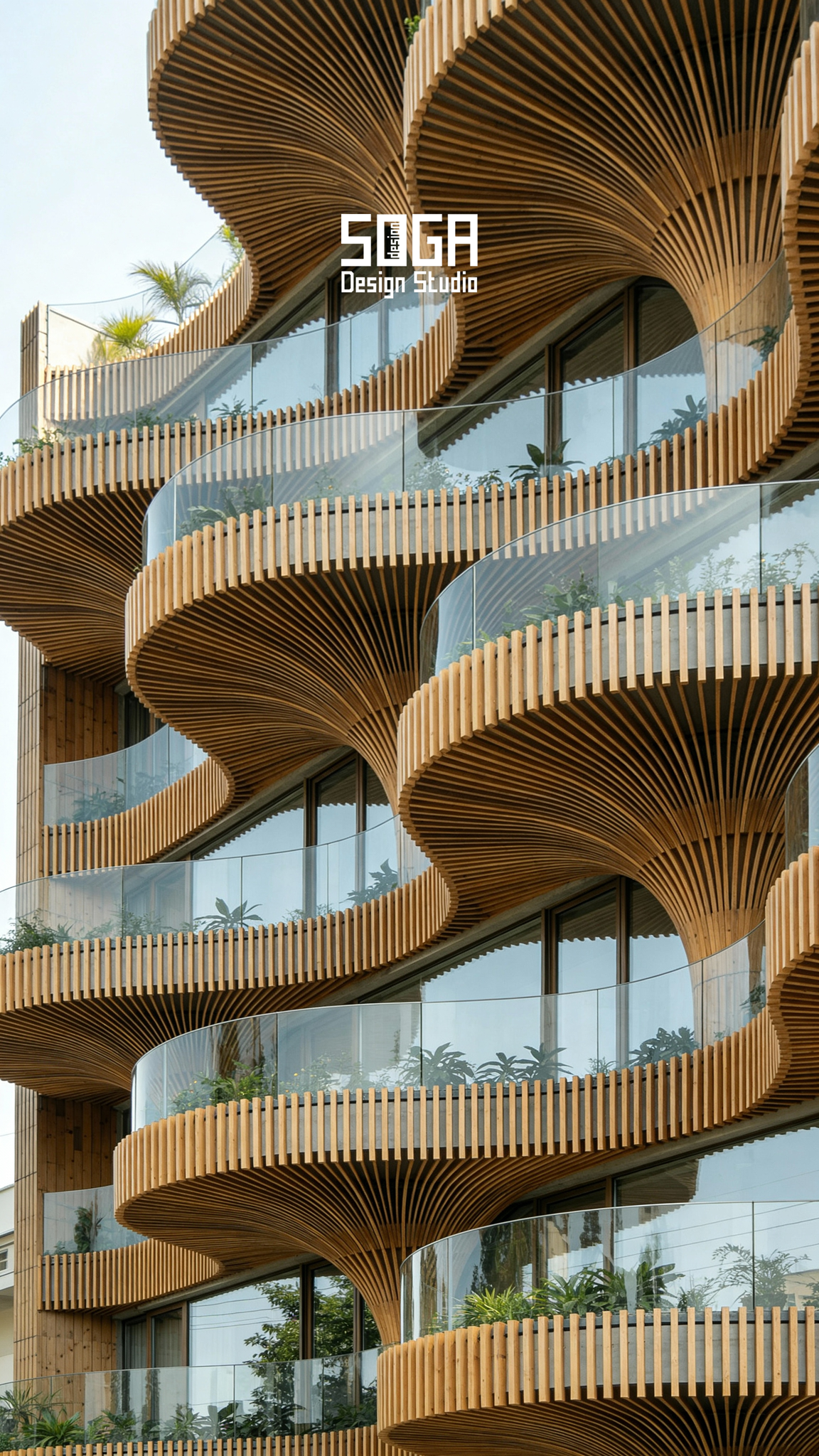 Anand Vriksham: Living Facade Architecture with Parametric Wood Design ...