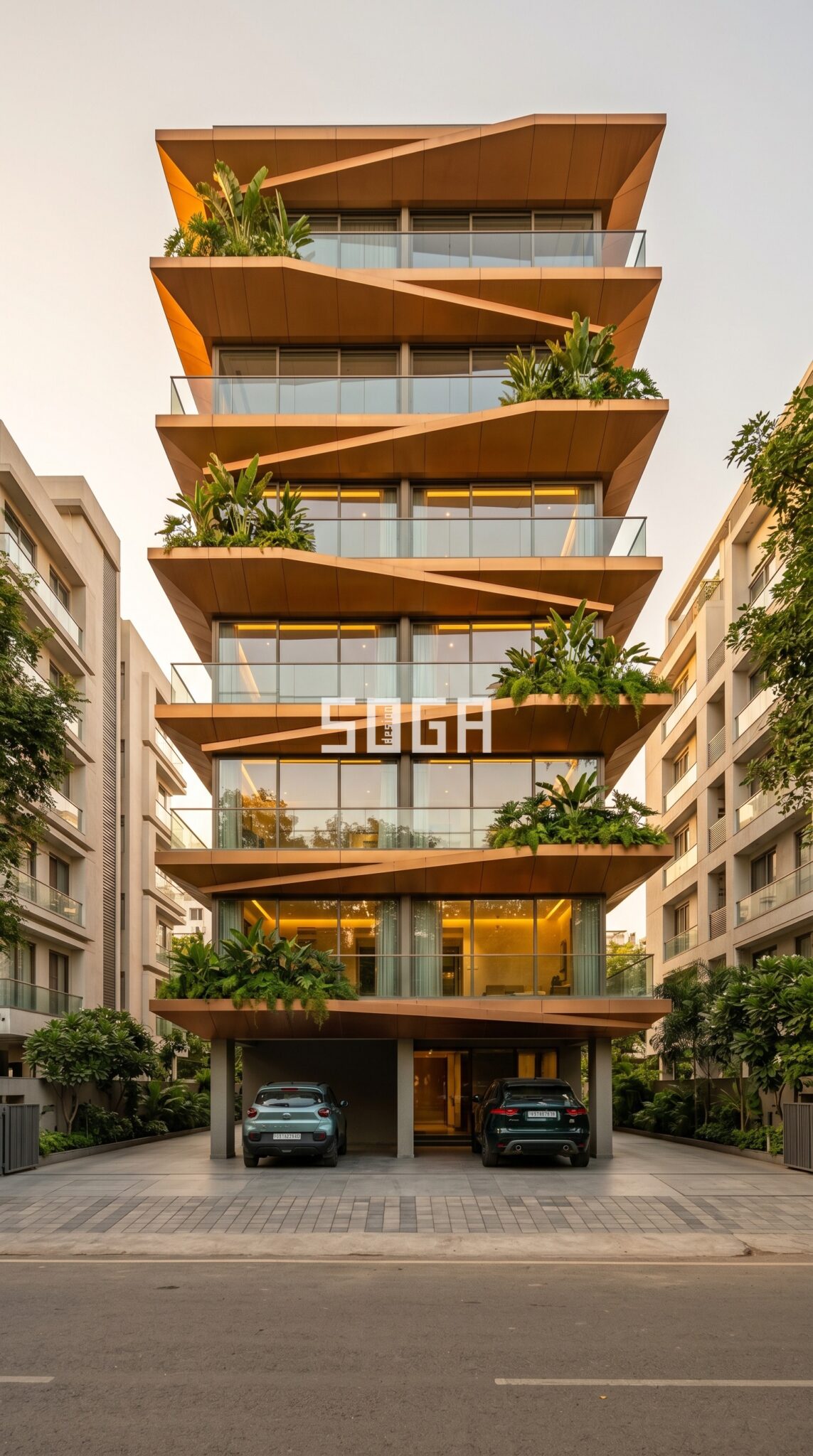 High-Rise Building Facade Trends in India: dramatic diagonal zigzag ...